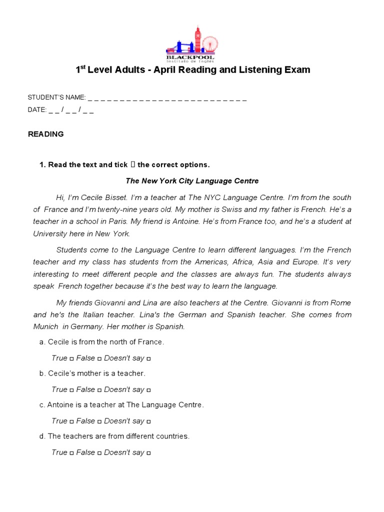 Reading and Listening | PDF