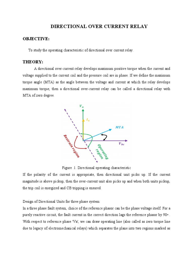PSP Lab Manual Exp 1 Directional OC Relay | PDF