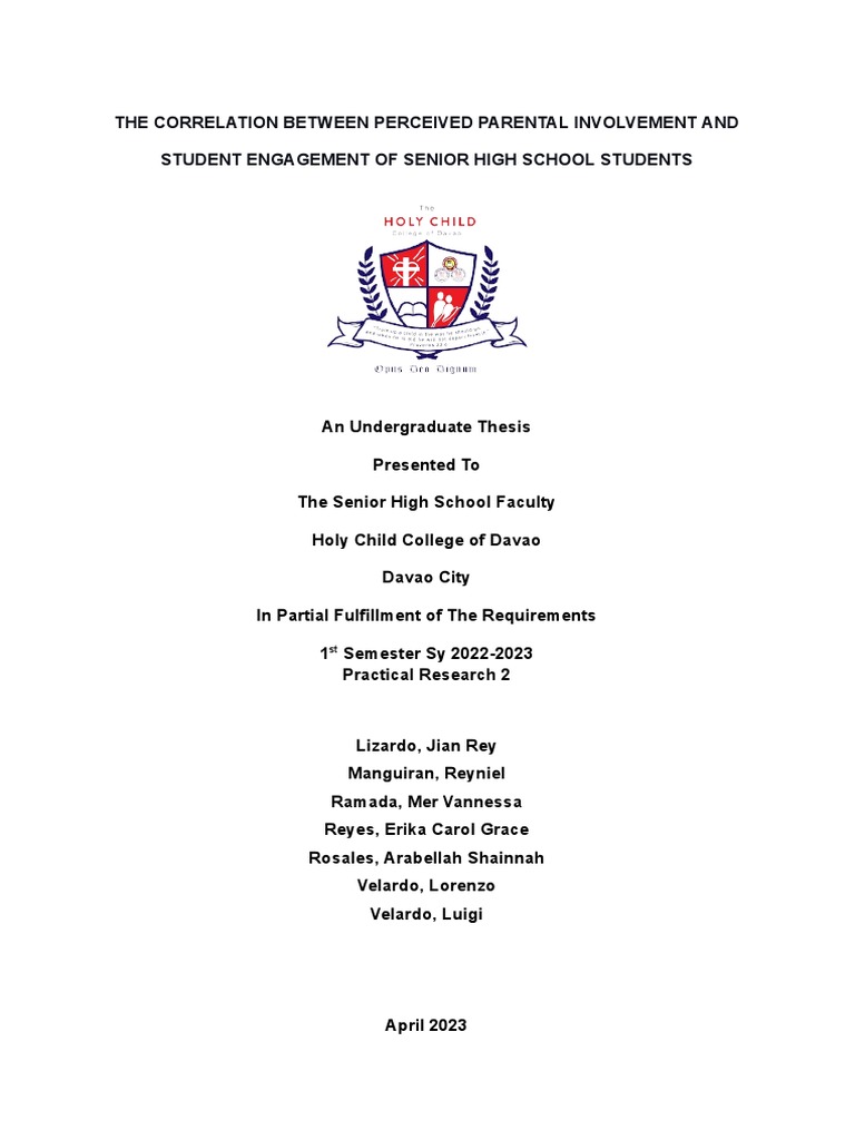 The Correlation Between Perceived Parental Involvement and Student ...