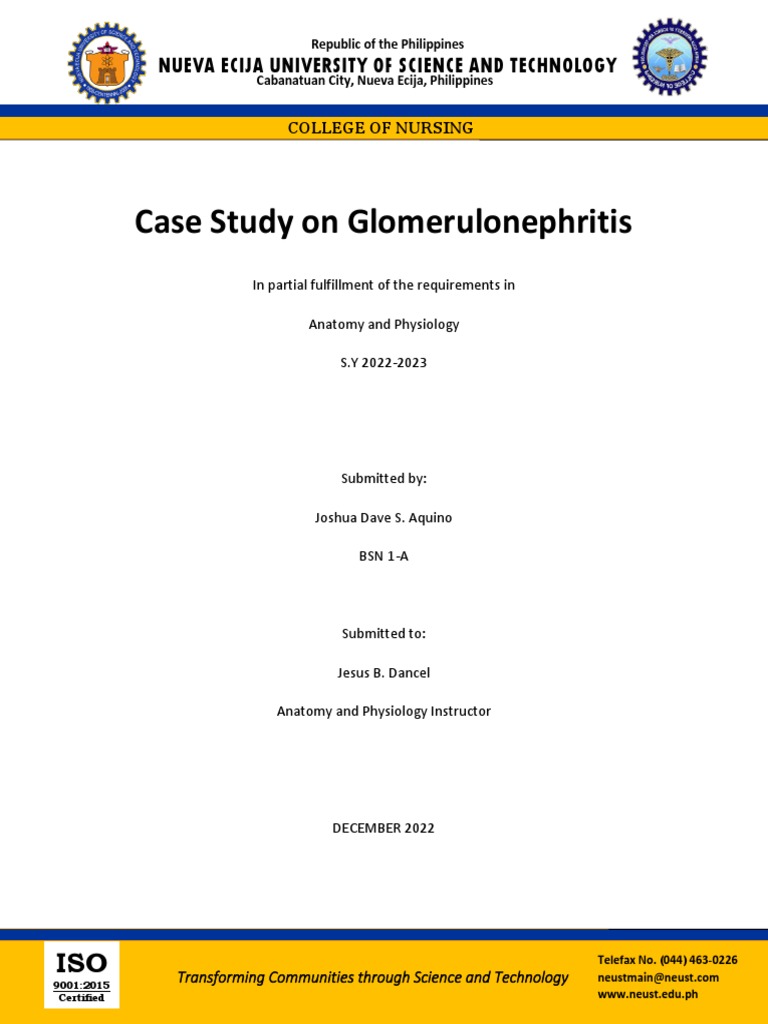 Glomerulonephritis Case Study Analysis | PDF | Kidney Disease | Chronic ...