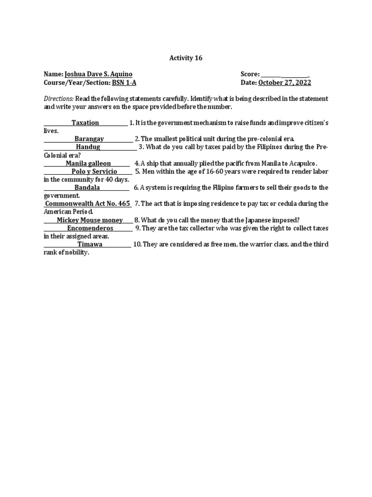 RPH UNIT 6-Activity | PDF