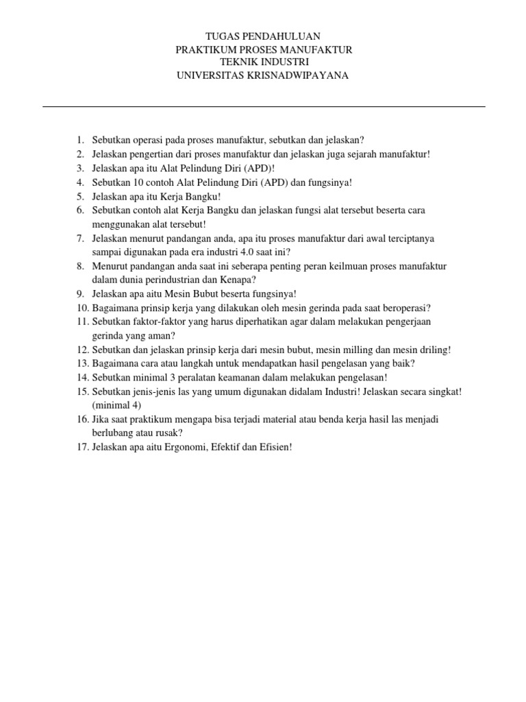 Soal Pendahuluan Praktikum Prosman 2022 | PDF