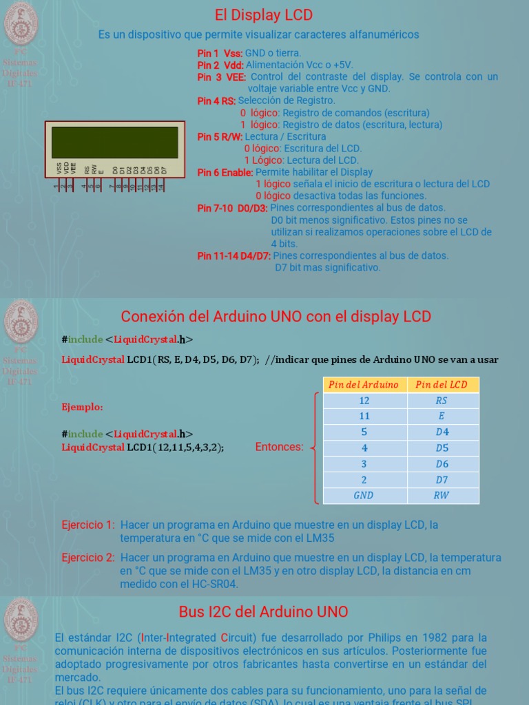 Arduino UNO Display LCD - I2C | PDF | Datos de computadora | Informática
