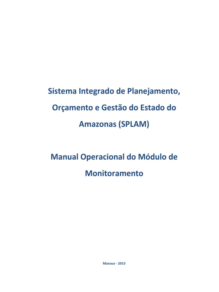 Manual Monitoramento Splam | PDF | Orçamento | Informação