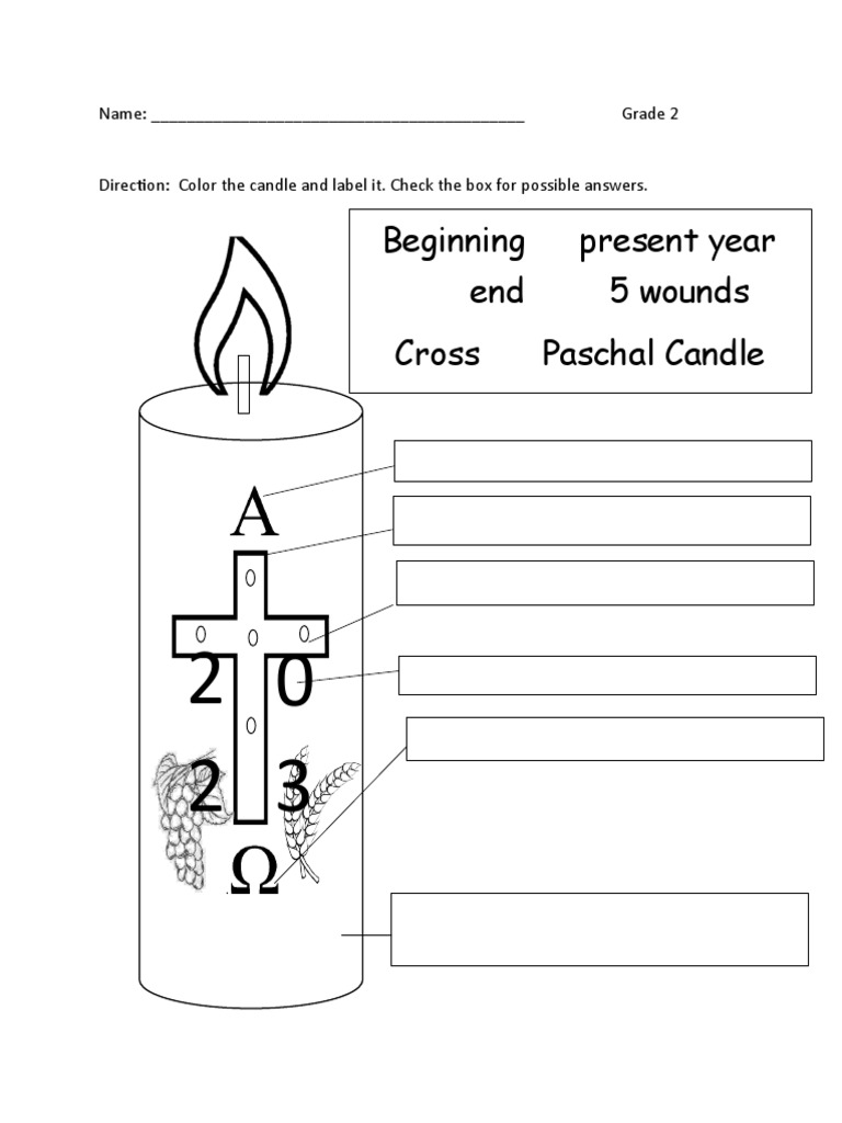 Paschal Candle Quiz - Grade 2 | PDF