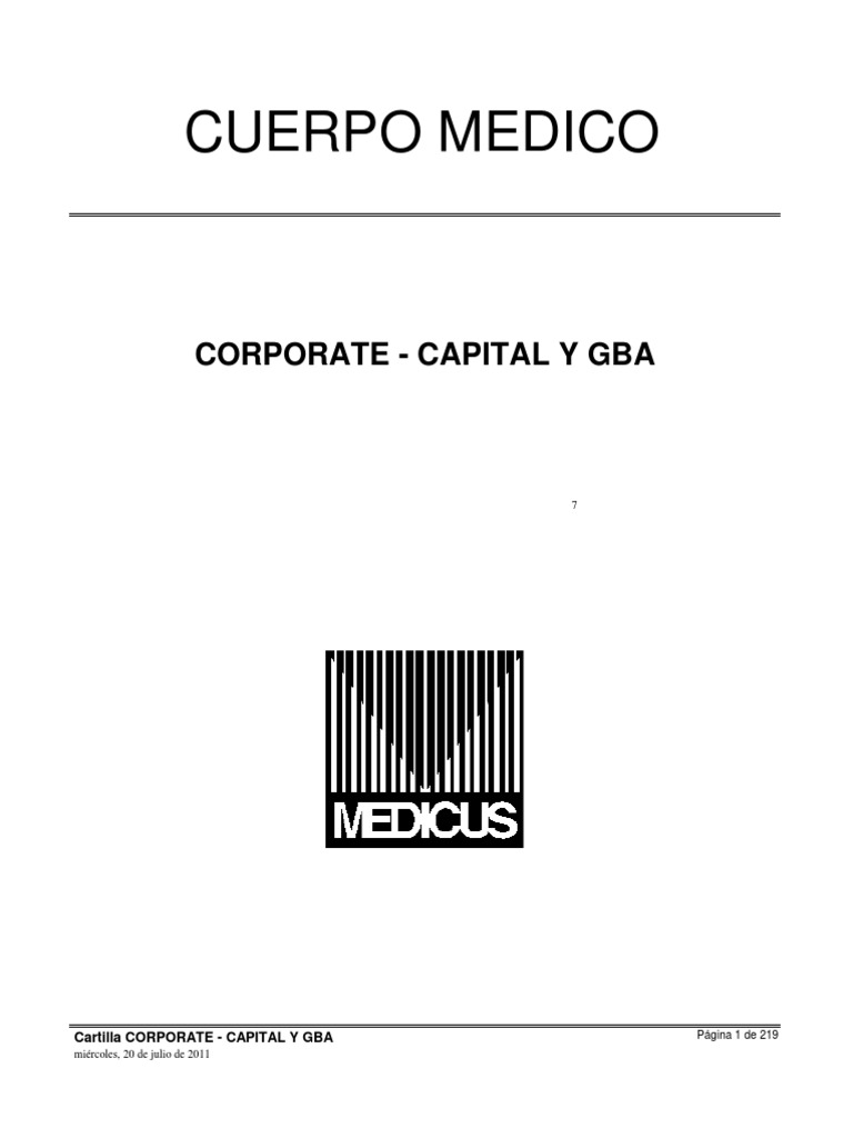 Cartilla Medicus | PDF | Cuidado de la salud | Especialidades Medicas