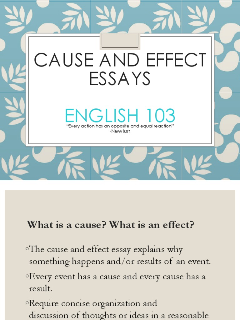 Cause and Effect Essay (ENG 103) | PDF | Essays | Causality