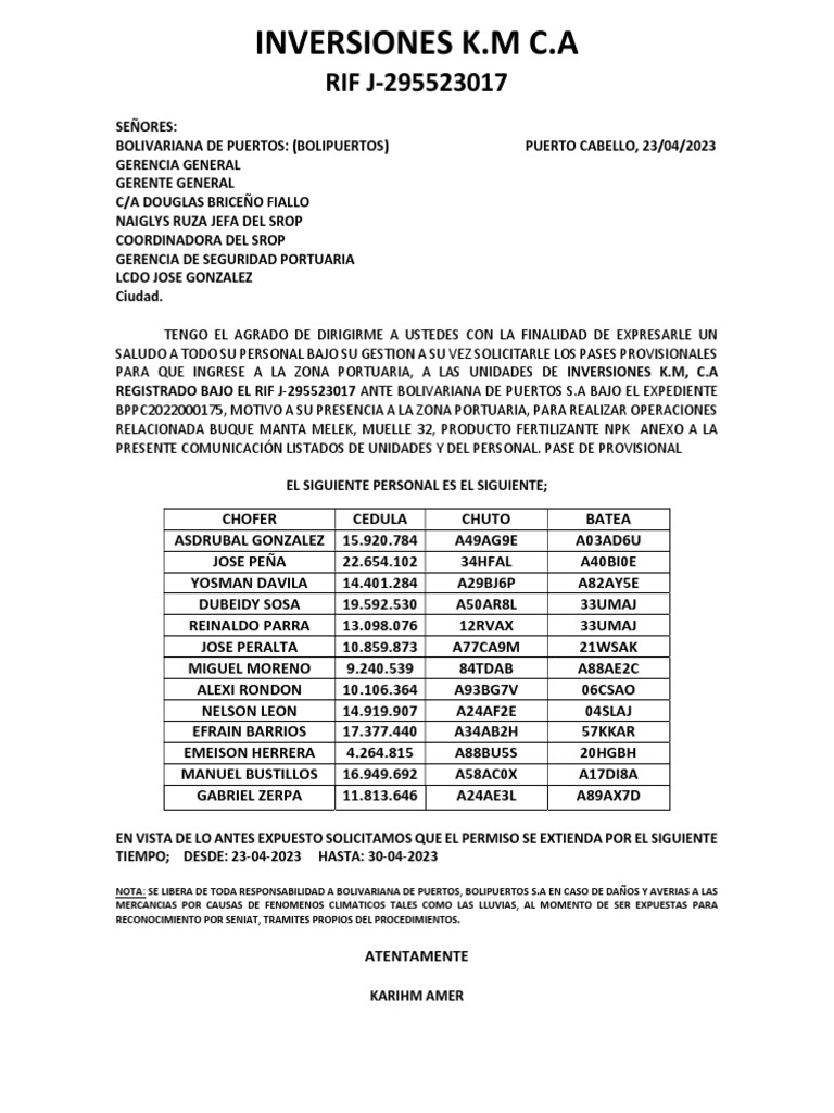 Inversiones KM 5 | PDF