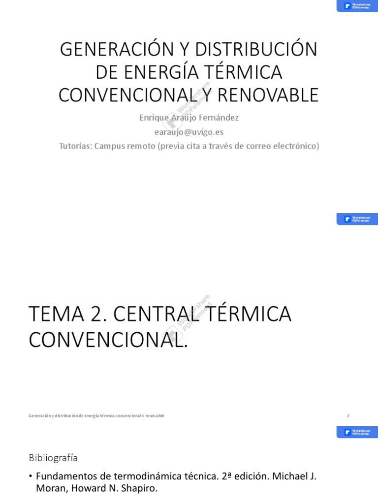 Generación Y Distribución de Energía Térmica Convencional Y Renovable ...
