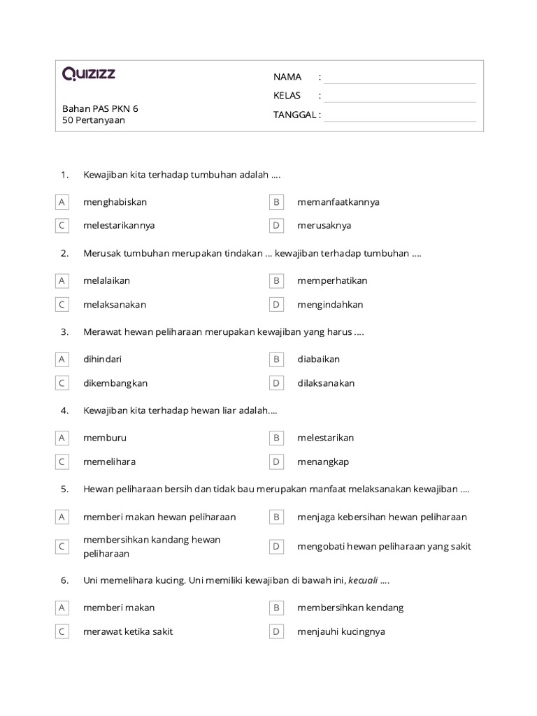 Bahan PAS PKN 6 | PDF
