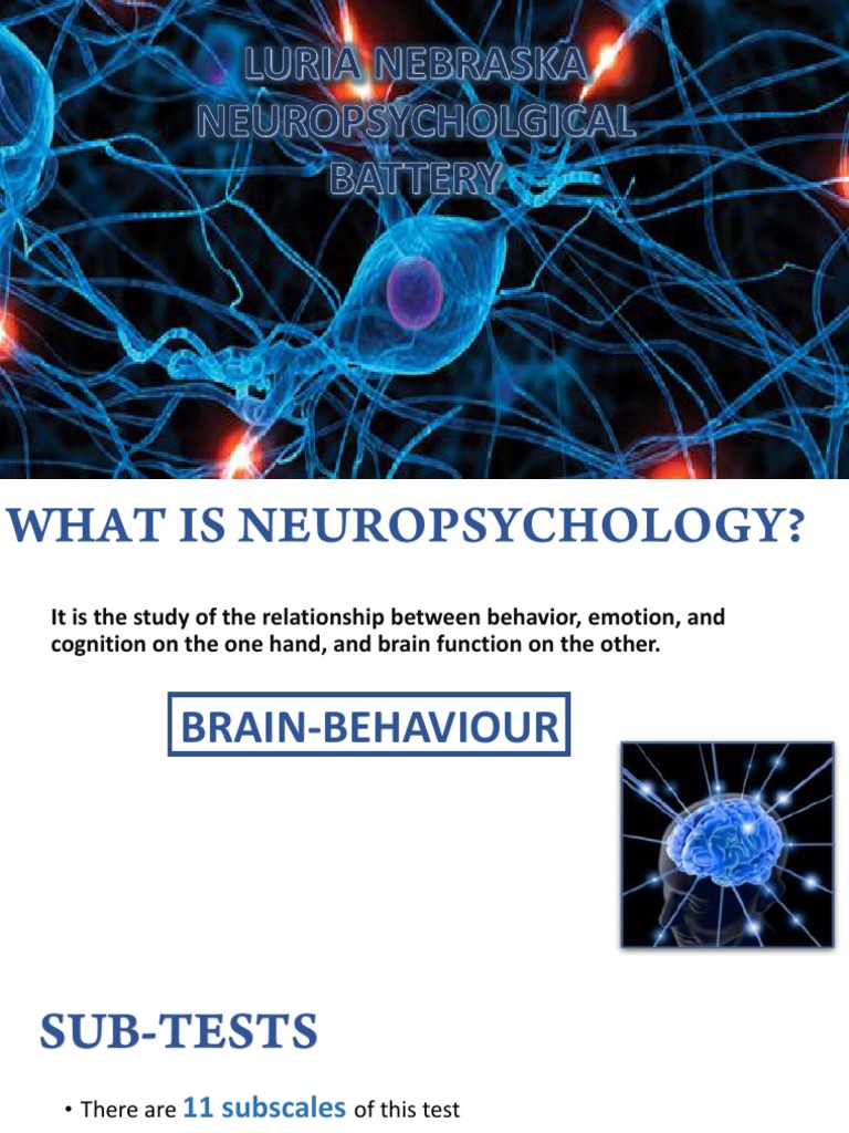 Luria Nebraska Neuropsychological Battery | PDF | Self-Improvement