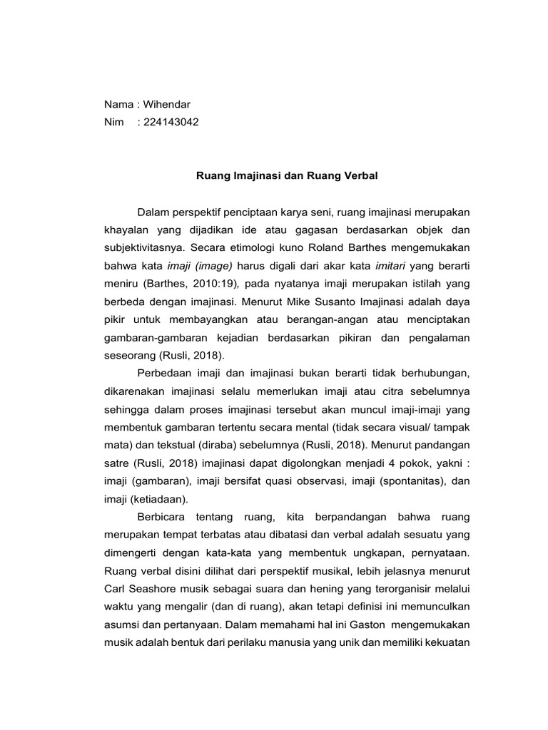 Imajinasi dan Ruang Verbal dalam Seni | PDF | Filsafat