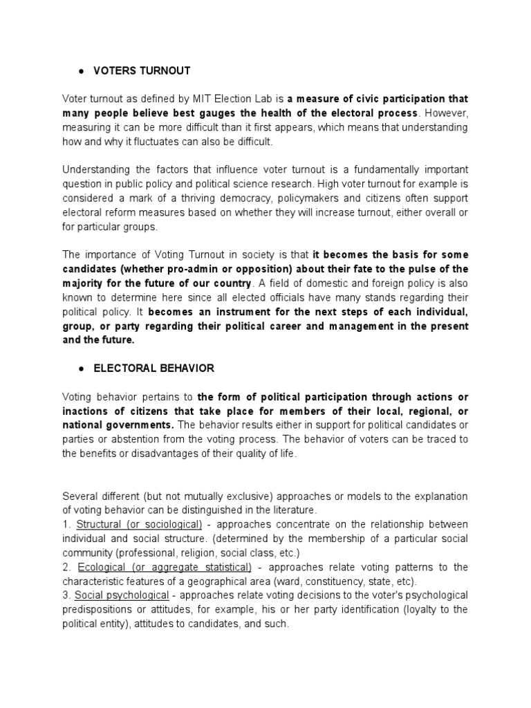 Politics | PDF | Policy | Voter Turnout