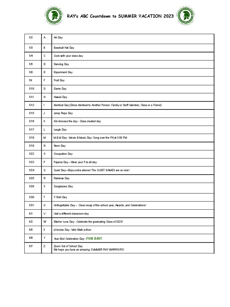 ABC Countdown to Summer 2023 Events | PDF