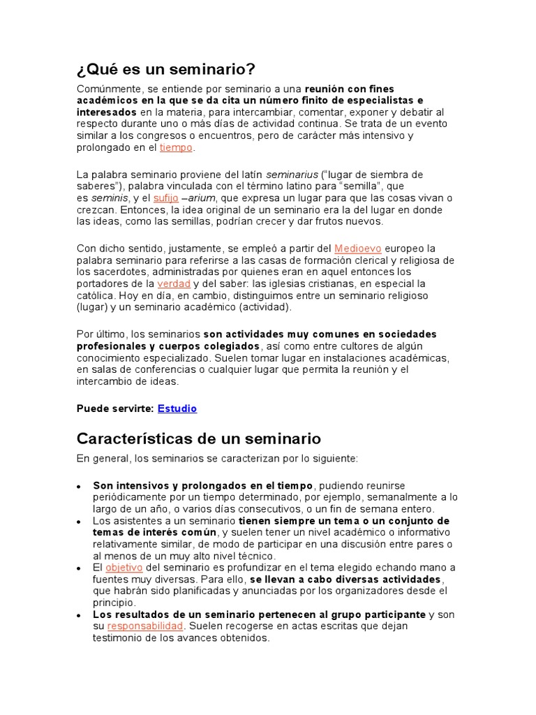 ¿Qué Es Un Seminario?: Tiempo | PDF | Seminario | Sócrates