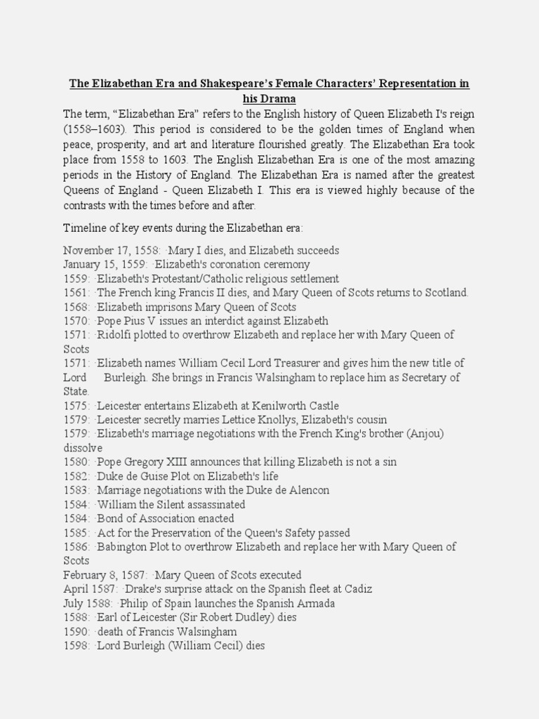 The Elizabethan Era and Shakespeare | PDF