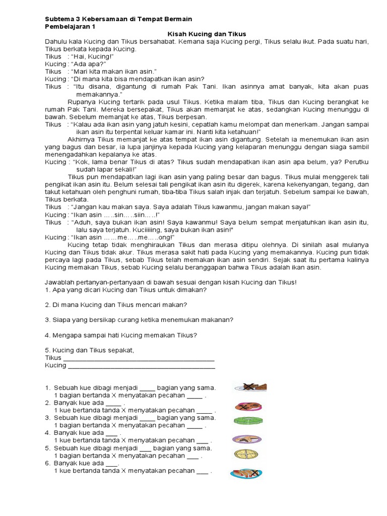 Kucing dan Tikus: Persahabatan yang Hilang | PDF