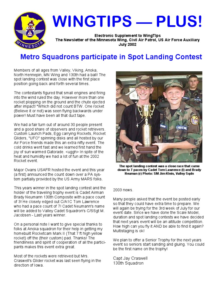 Minnesota Wing - Oct 2002 | Download Free PDF | Cadet Grades And ...