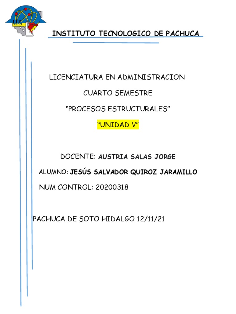 Unidad 5 Procesos Estructurales | PDF | Benchmarking | Conocimiento
