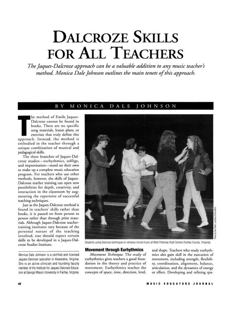 Dalcroze ALL: Teachers | PDF | Musical Compositions | Entertainment