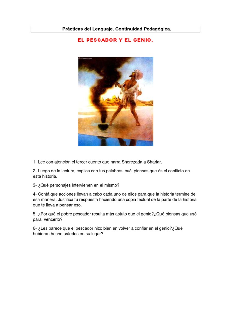 El Pescador Y El Genio.: Prácticas Del Lenguaje. Continuidad Pedagógica ...