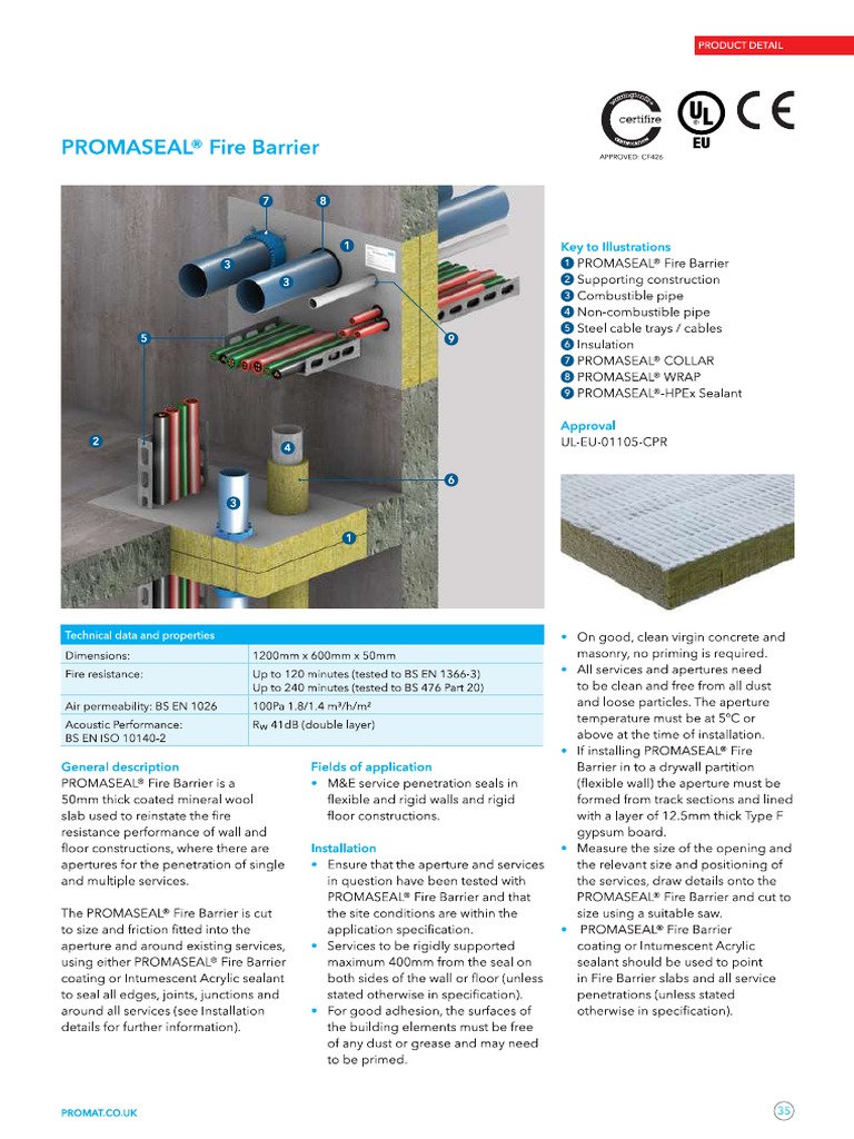 Promat Promaseal Firestopping Performance Guide | PDF