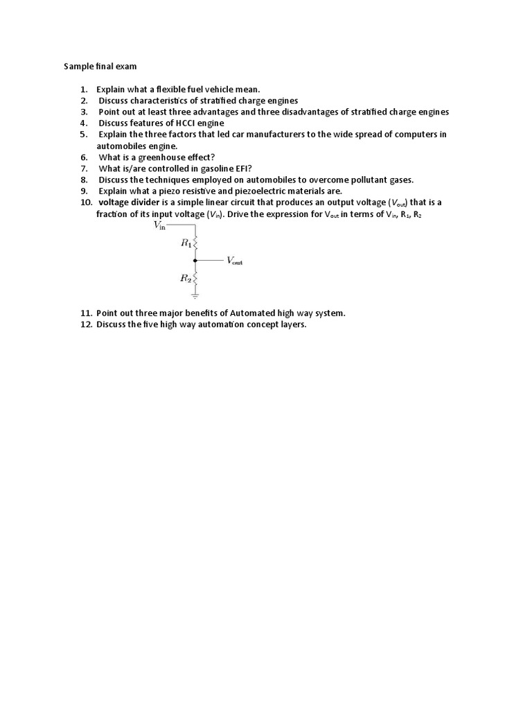 Sample Exam Autotronics | PDF | Business