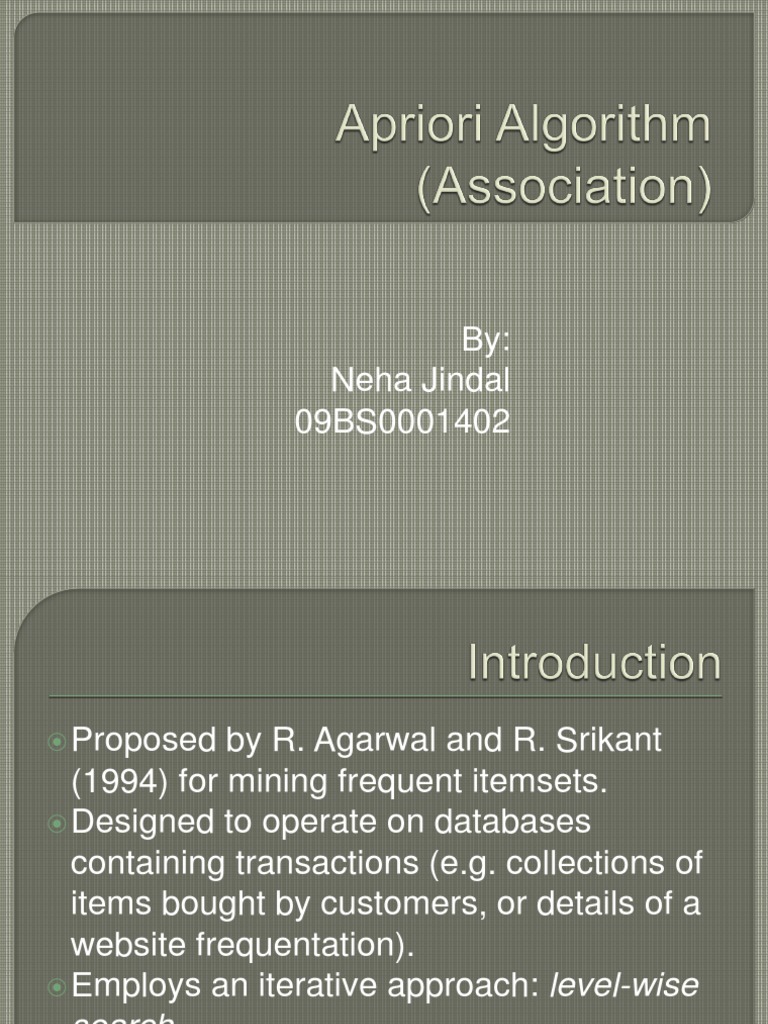 Apriori Algorithm for Frequent Itemsets | PDF | Computers