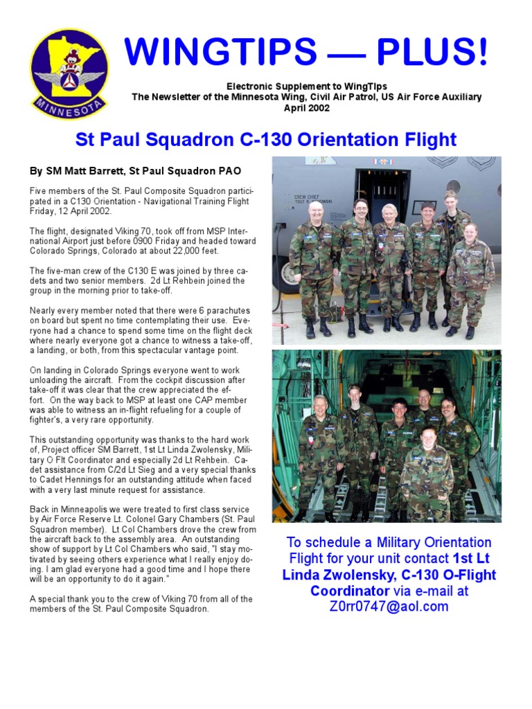 Minnesota Wing - Apr 2002 | PDF | Civil Air Patrol | Cadet