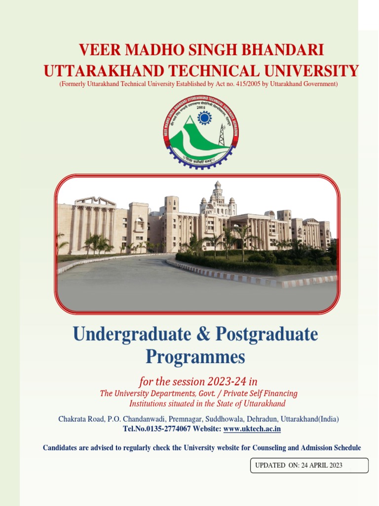 UTU Details | PDF | Electrical Engineering | University And College Admission