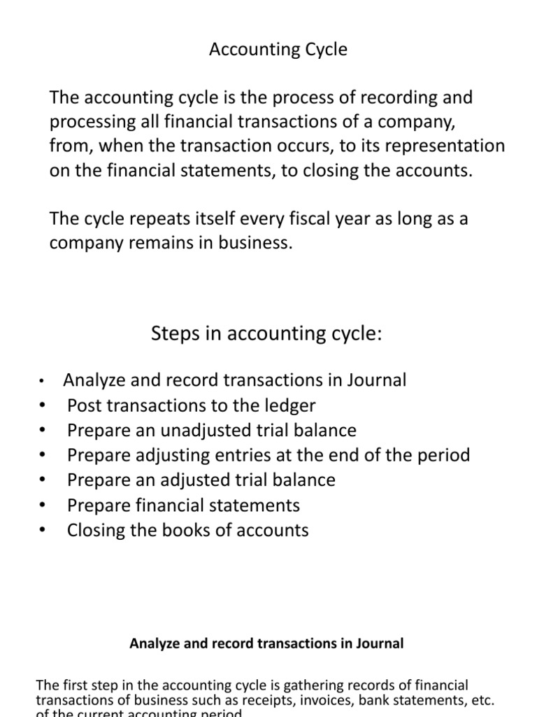 Accounting Cycle | PDF | Debits And Credits | Financial Economics