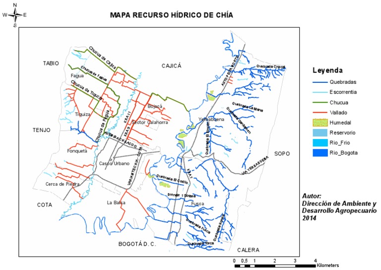 Mapa Recurso Hídrico de Chía: Leyenda | PDF
