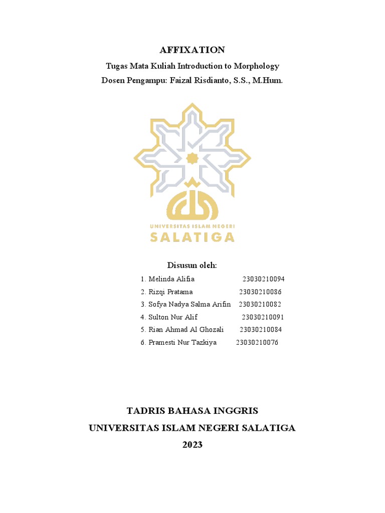 Group 3 Affixation | PDF | Morphology (Linguistics) | Verb