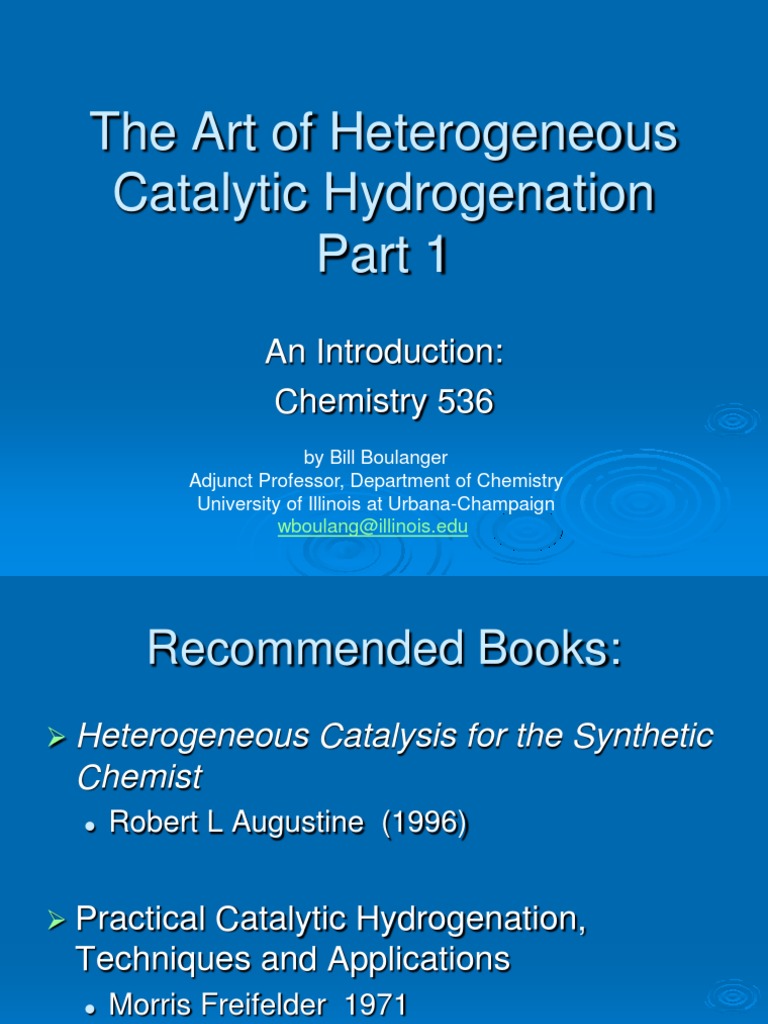 Introduction to Catalytic Hydrogenation | PDF