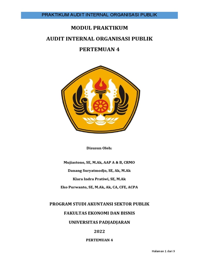 Modul Praktikum Audit IOP Pertemuan 4 | PDF | Bisnis | Pengelolaan Keuangan & Uang