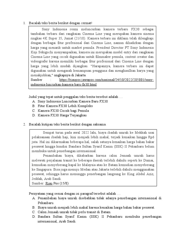 Soal Pas Ganjil Bindo Kelas 8 | PDF | Bisnis