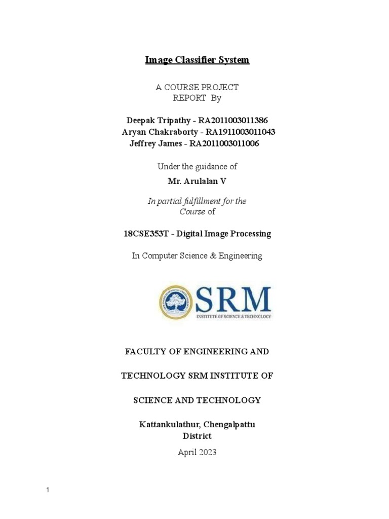 DIP Mini Project | Download Free PDF | Computer Vision | Deep Learning