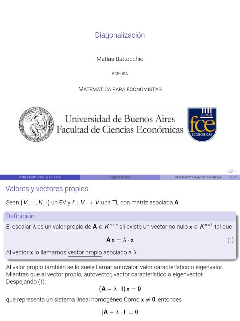 02 Diagonalización | PDF | Valores propios y vectores propios | Matriz (Matemáticas)