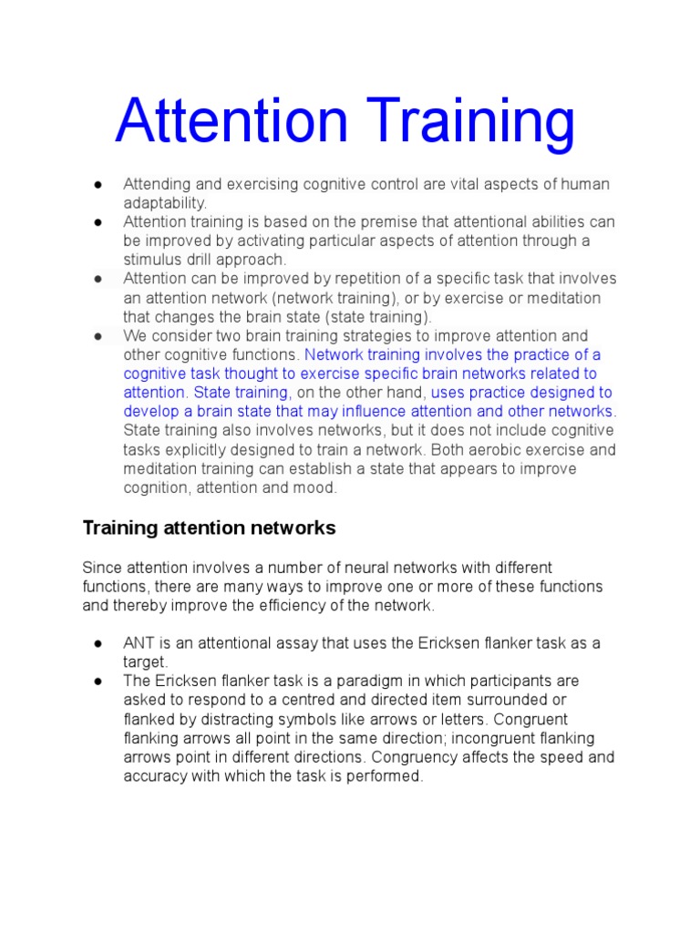 Attention Training | PDF | Attention | Mindfulness Attention Training | PDF | Attention | Mindfulness