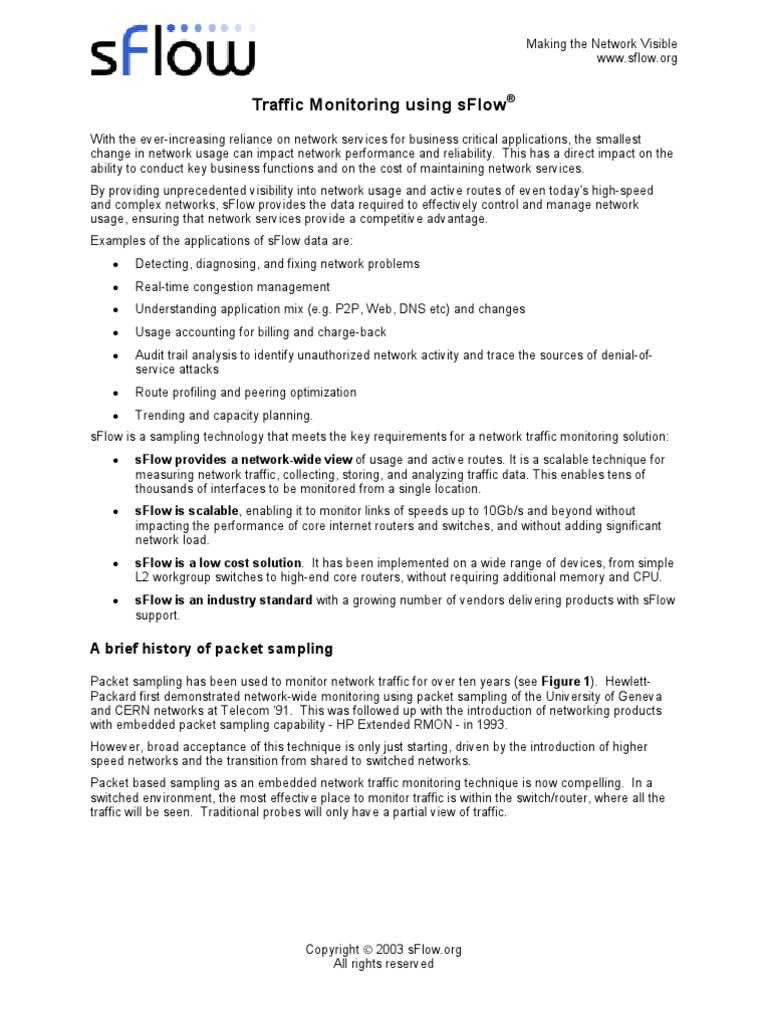 Traffic Monitoring Using Sflow: A Brief History of Packet Sampling ...