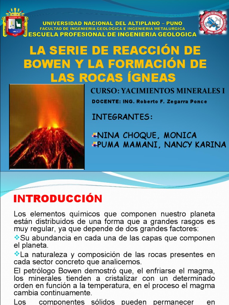 Tema 3 Serie de Bowen | PDF | Magma | Roca ígnea