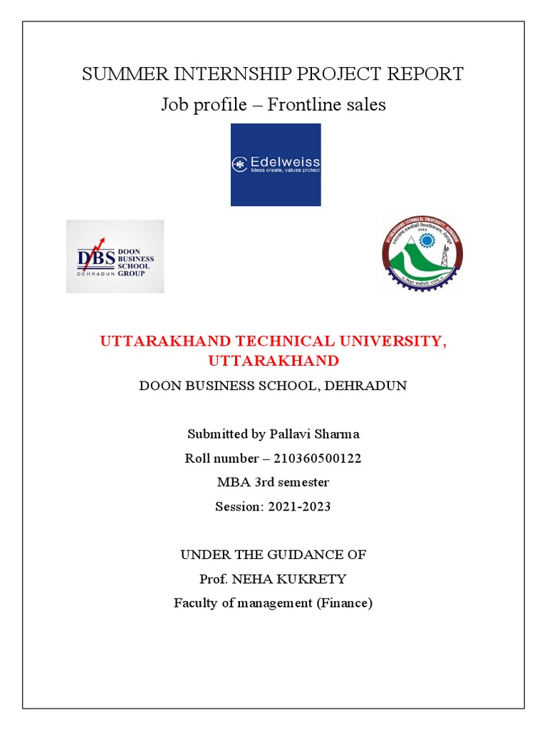 Summer Internship Project Report | PDF | Insurance | Life Insurance