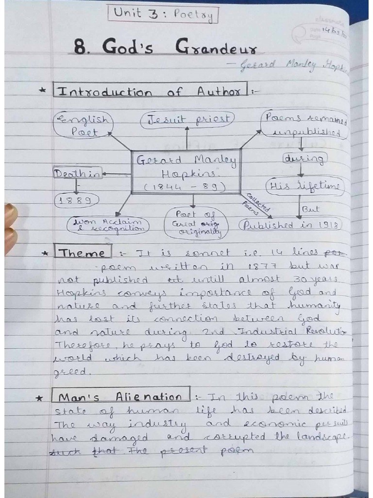 God's Grandeur Summary | PDF
