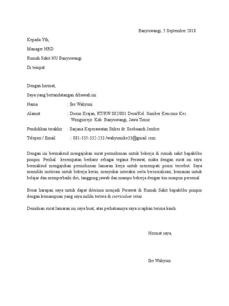 Surat Lamaran Ike | PDF