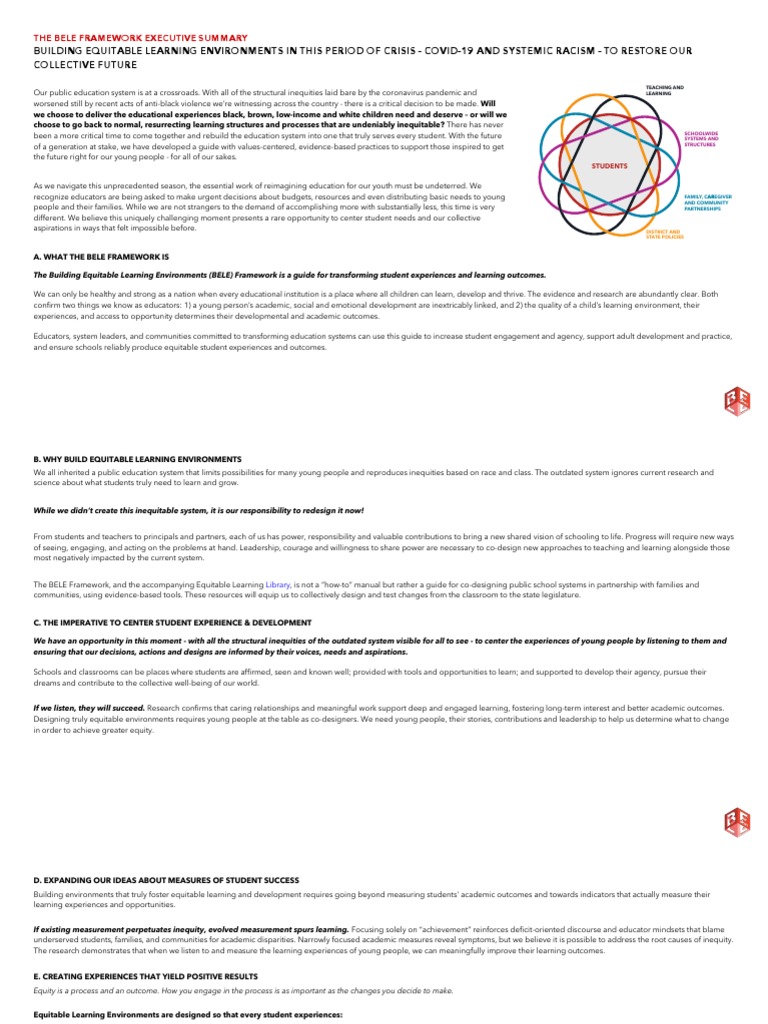 The BELE Framework | PDF | Learning | Teachers