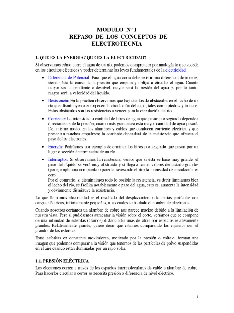 Modulo 1 - Repaso de Electrotecnia Clase 1 y 2 | PDF | Corriente eléctrica | Impedancia eléctrica