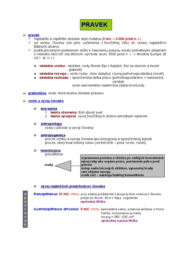 1 Pravek | PDF
