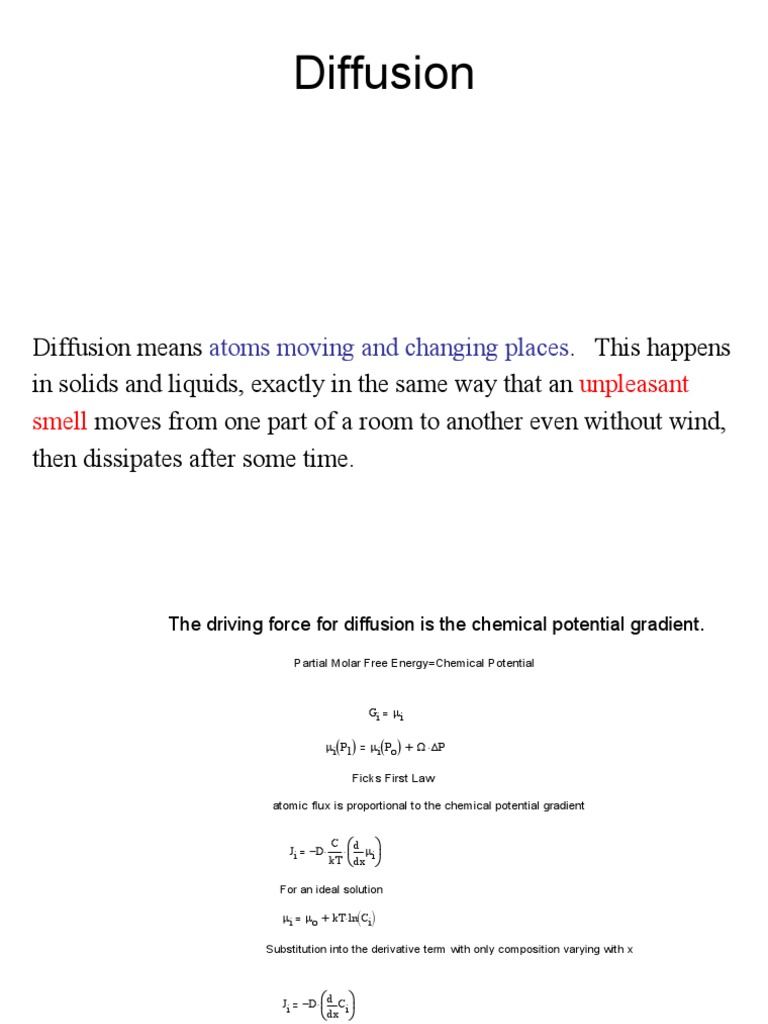 Diffusion Intro | PDF | Diffusion | Thermodynamics