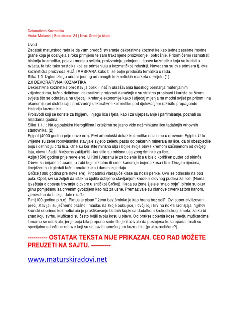 Ostatak Teksta Nije Prikazan. Ceo Rad Možete PREUZETI NA SAJTU. | PDF