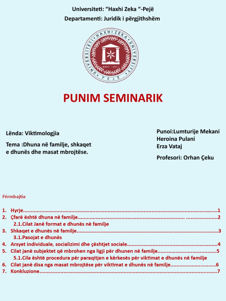 Dhuna Ne Familje | PDF